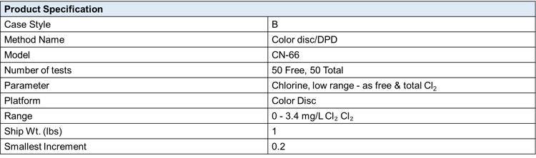 Chlorine (Free & Total) Color Disc Test Kit, Model CN-66 - Unitest ...