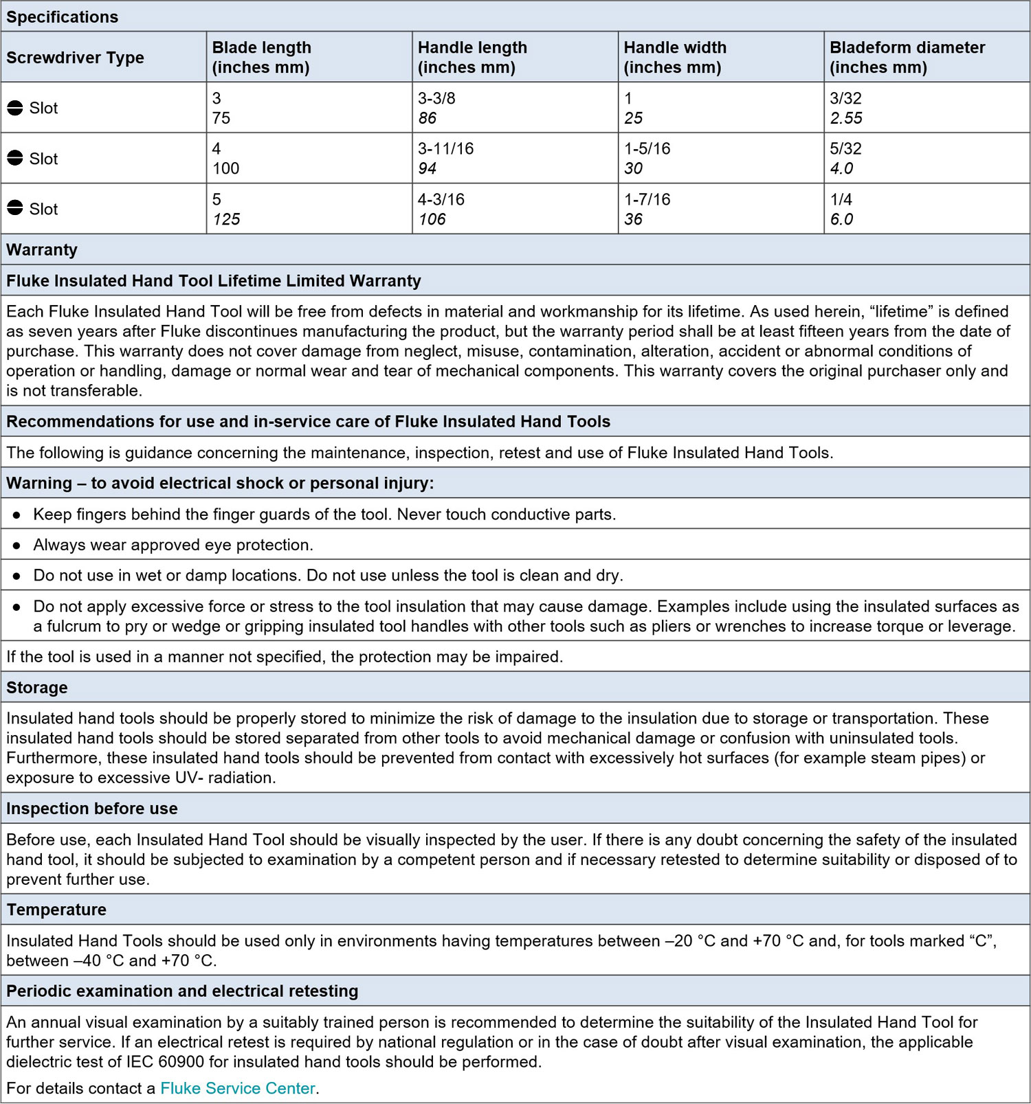 Fluke Slotted Insulated Screwdriver, ISLS3 - Unitest Instruments